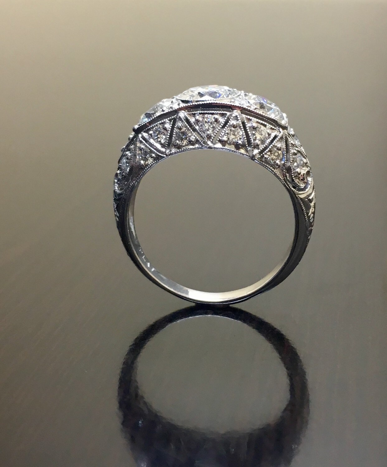 Art Deco Platinum Diamond Engagement Ring Platinum Art Deco | Etsy