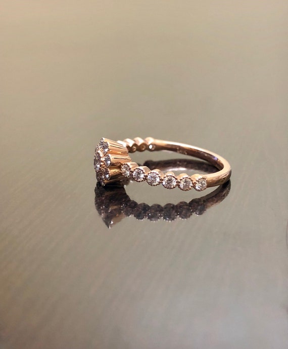 18K Rose Gold Halo Diamond Engagement Ring - Halo Ros… - Gem