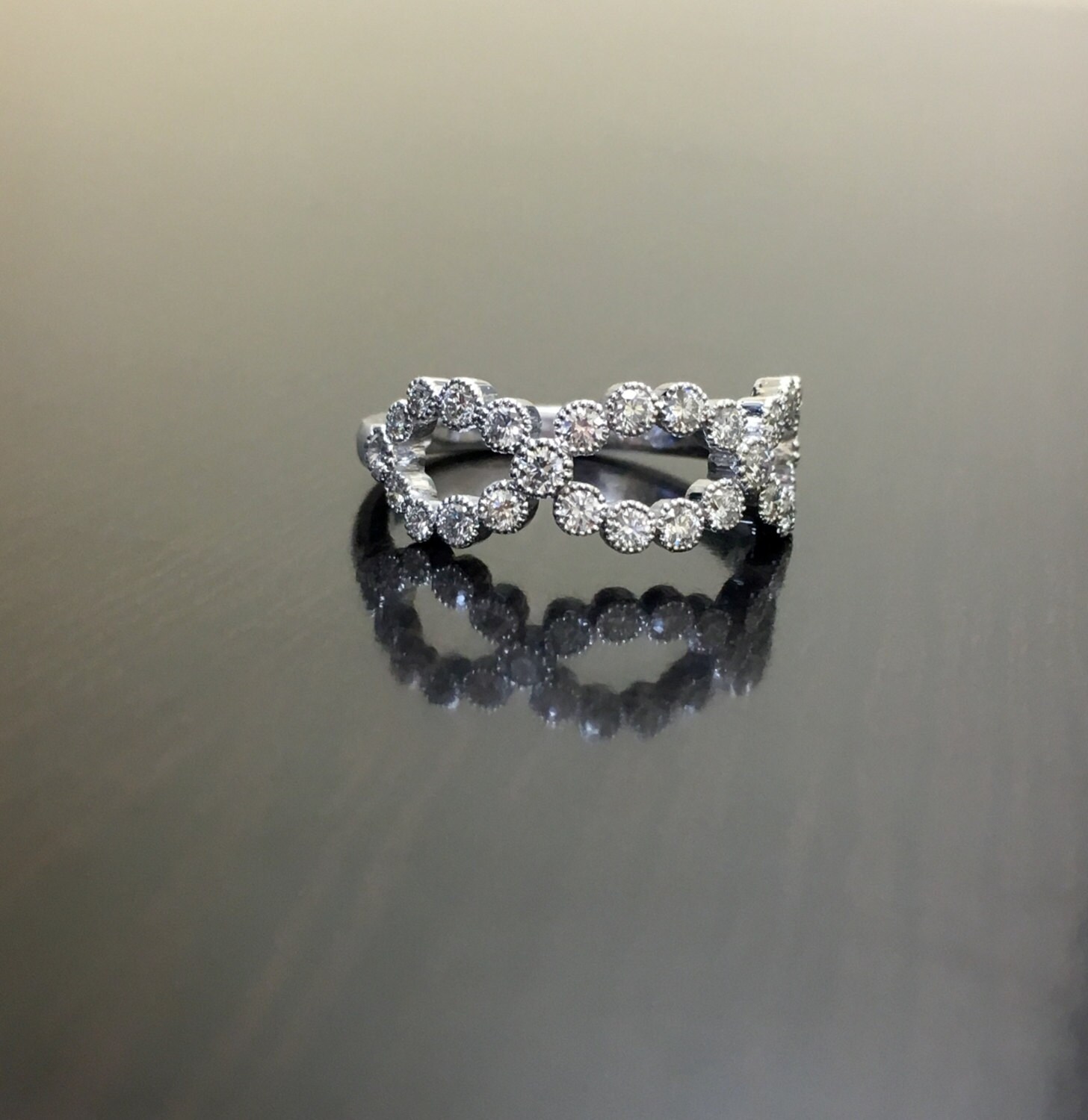 Platinum Diamond Engagement Band Platinum Art Deco Diamond | Etsy