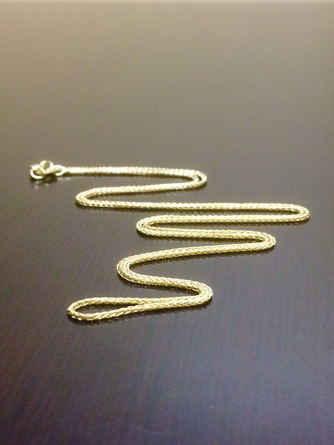14K Yellow Gold Wheat Chain 14K Gold Wheat Necklace 14K Gold Chain 14K ...