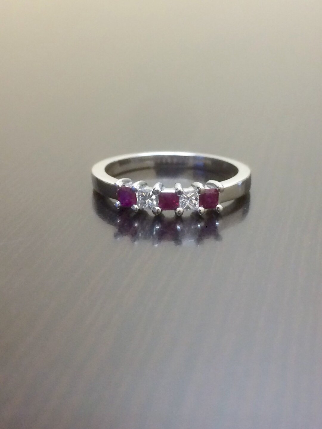 Platinum Ruby Diamond Engagement Band - Diamond Platinum Ruby Wedding ...