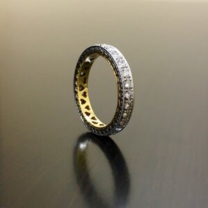 Art Deco Platinum 18K Yellow Gold Eternity Diamond Engagement Band ...