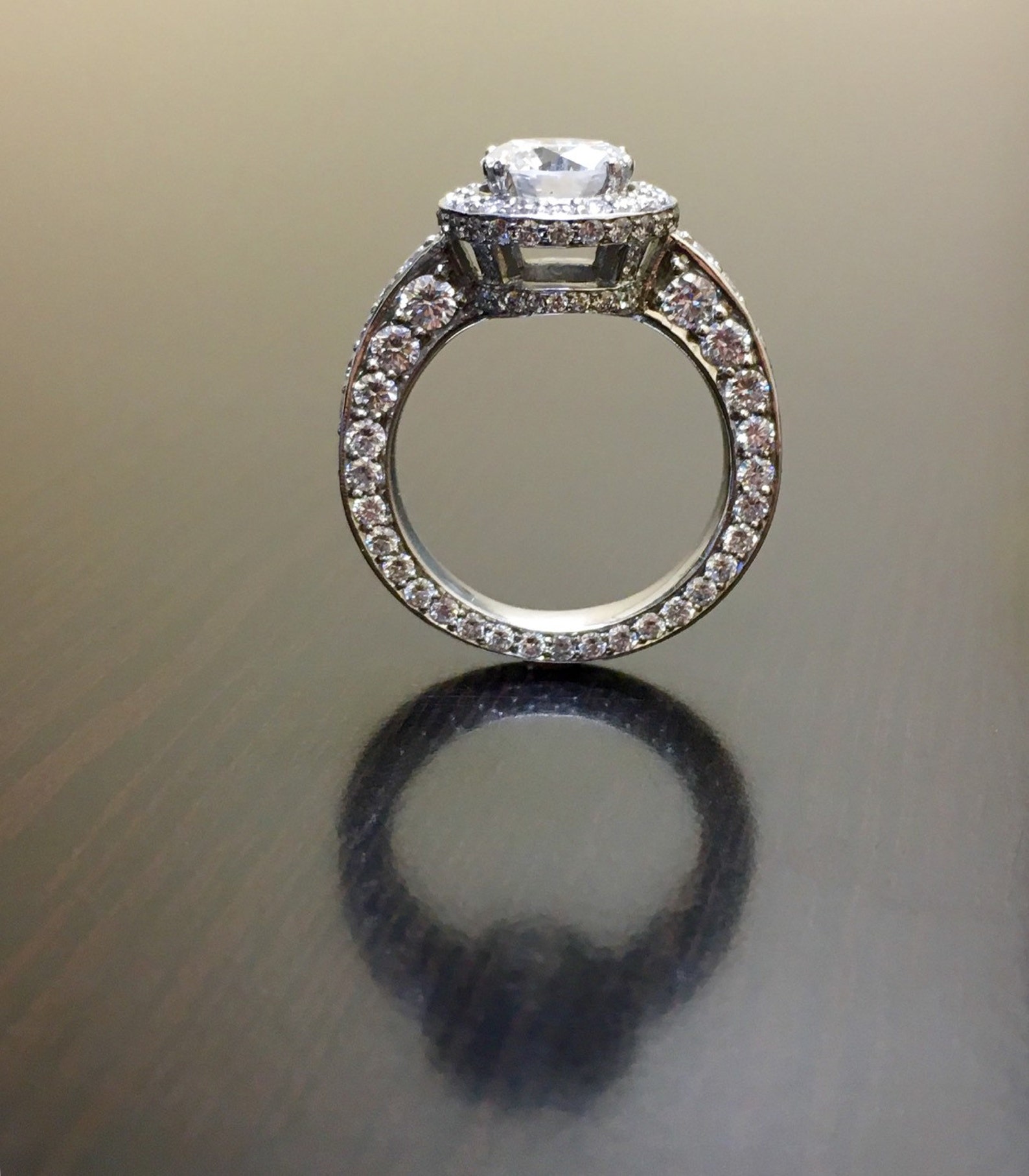 Halo Diamond Platinum Engagement Ring Platinum Diamond | Etsy