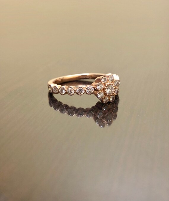 18K Rose Gold Halo Diamond Engagement Ring - Halo Ros… - Gem
