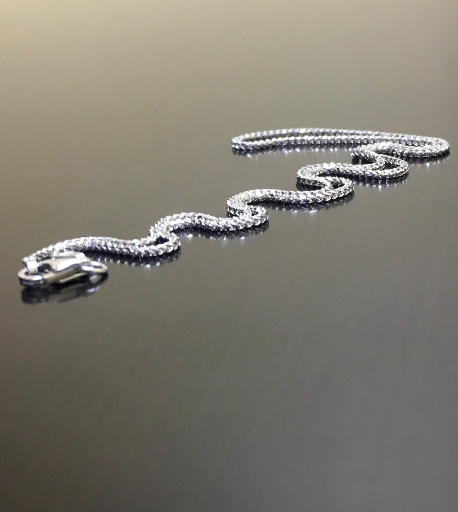 18K White Gold Necklace 18K White Gold Chain 18K Gold - Etsy