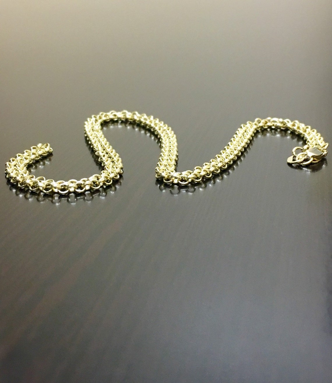 14K Yellow Gold Rolo Chain 14K Gold Necklace 14K Yellow | Etsy