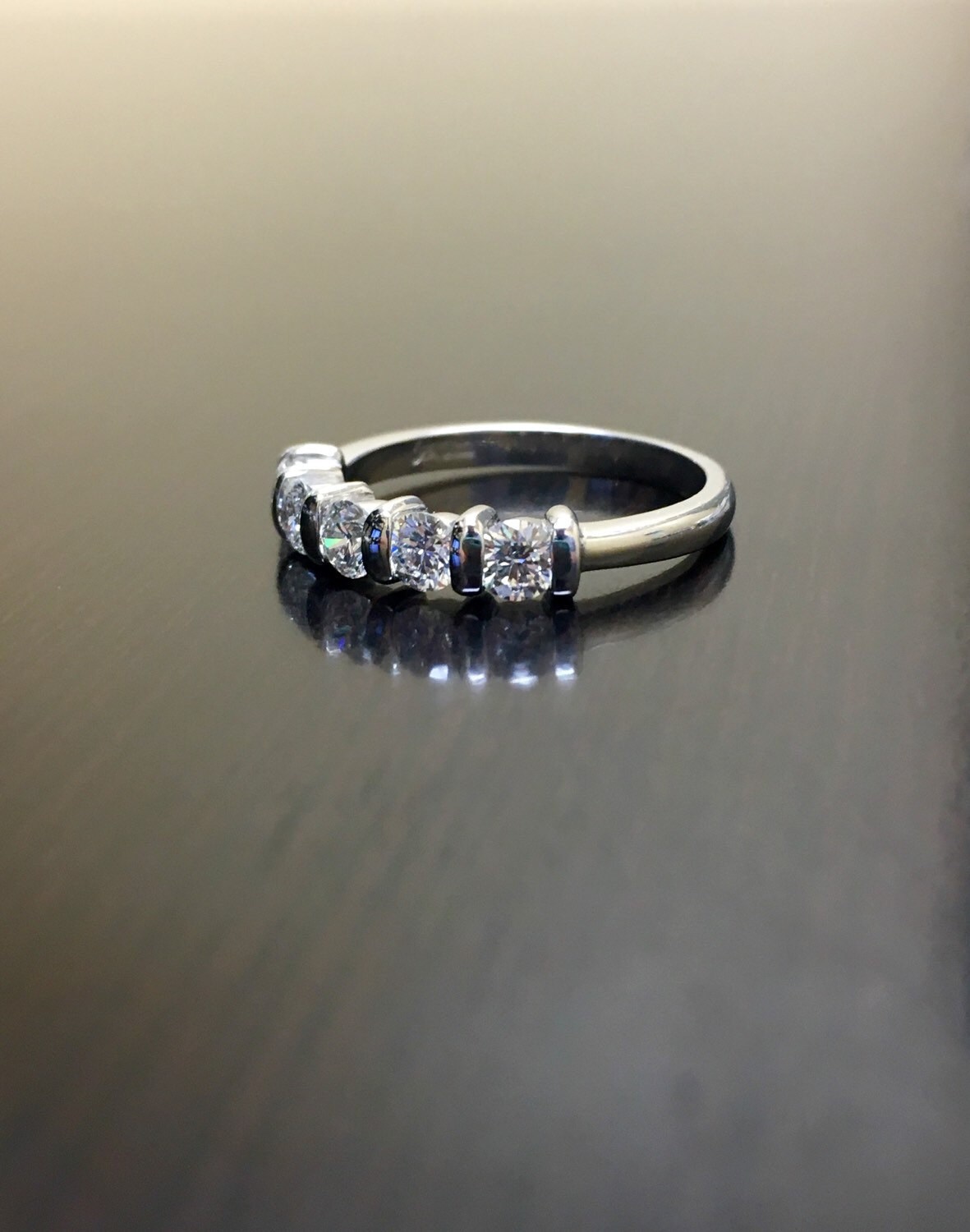 Platinum Diamond Engagement Band Platinum Diamond Wedding | Etsy