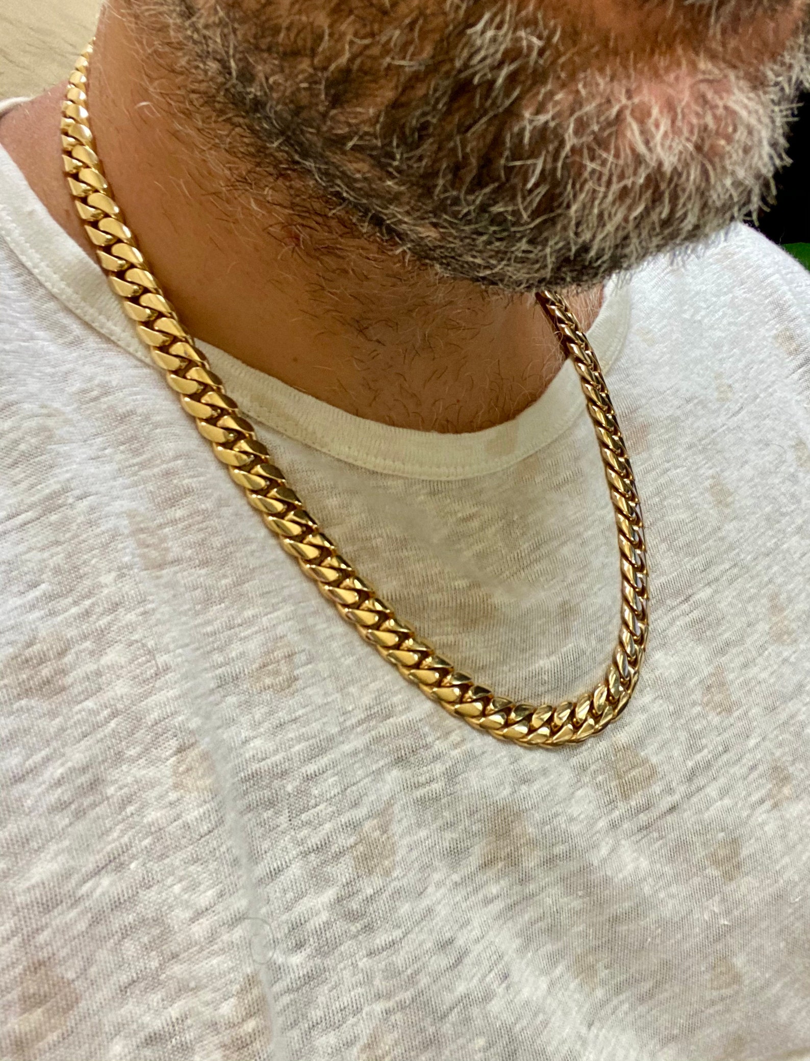 14K Yellow Gold Cuban Necklace Solid 14K Gold Cuban Link - Etsy