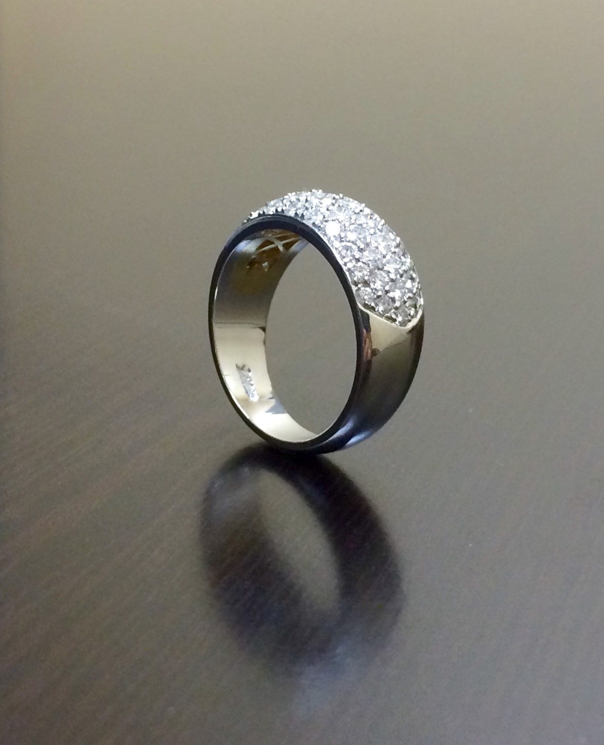 Platinum Diamond Engagement Band Diamond Wedding Band | Etsy