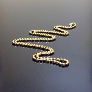 14K Yellow Gold Bead Necklace 14K Gold Bead Chain 14K Gold Necklace 14K ...