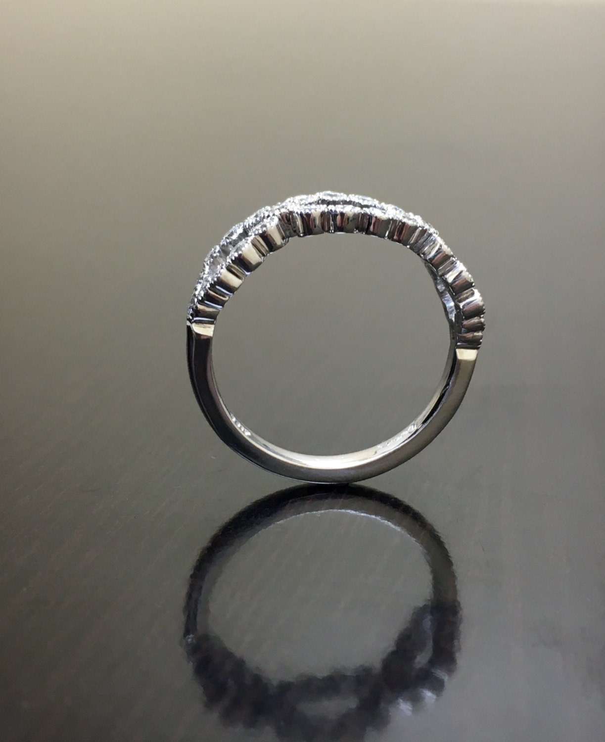 Platinum Diamond Engagement Band Platinum Art Deco Diamond | Etsy