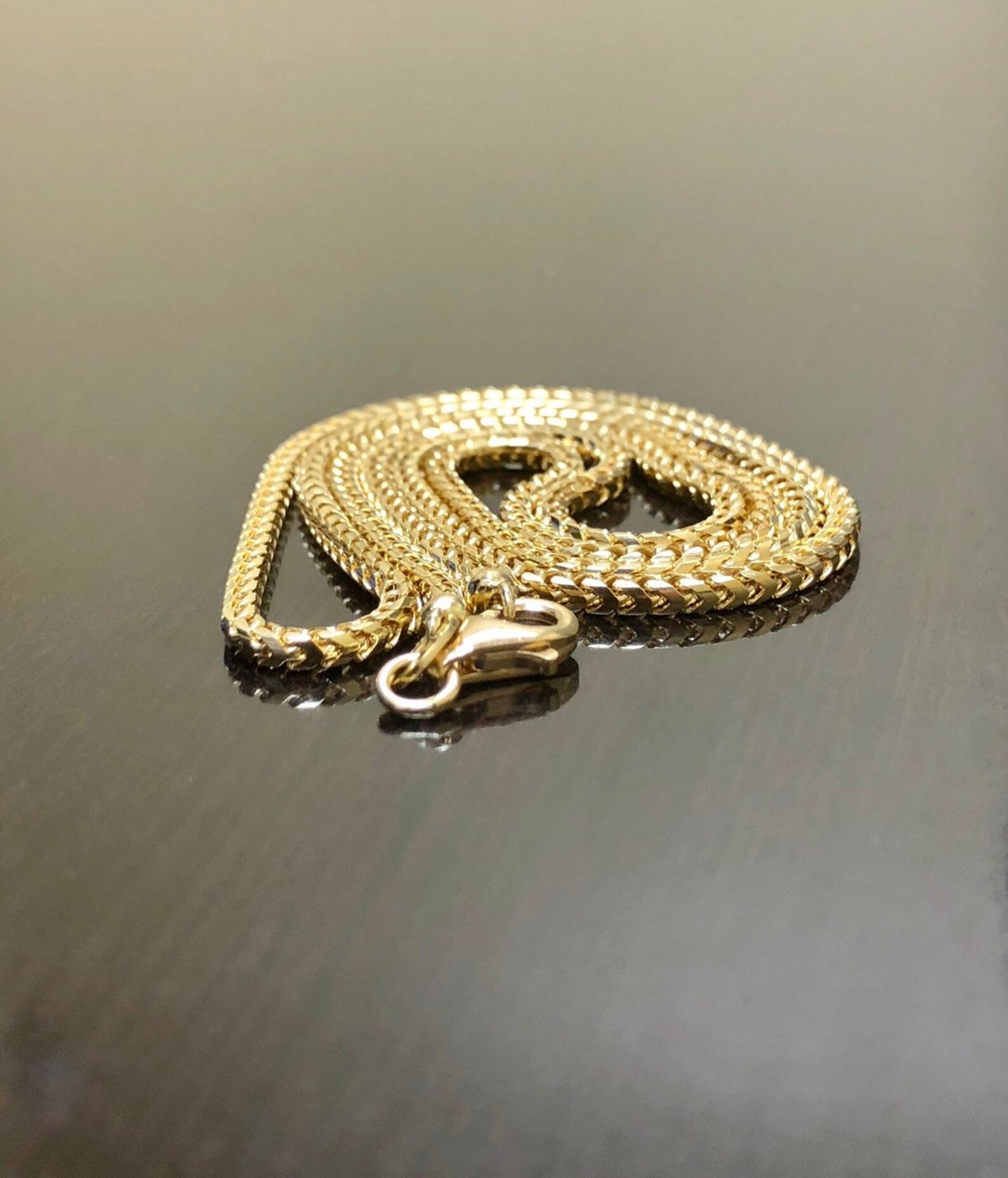 18K Yellow Gold Franco Necklace 18K Gold Franco Chain - Etsy