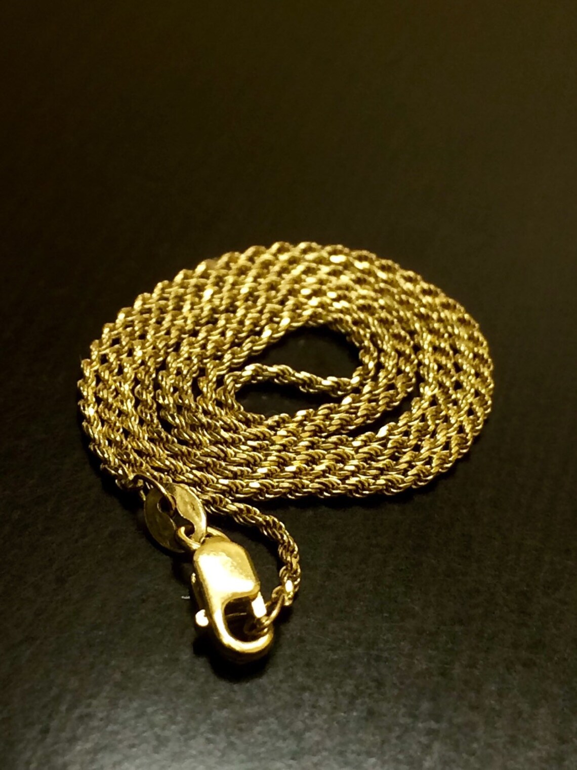 14K Yellow Gold Necklace 14K Gold Rope Chain Rope Chain | Etsy