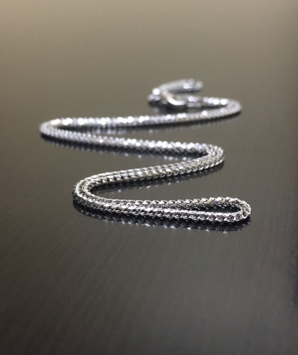 18K White Gold Necklace 18K White Gold Chain 18K Gold - Etsy