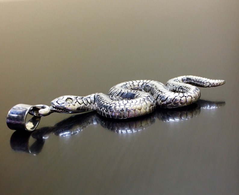 Yellow Diamond Snake Pendant Handmade Snake Diamond Pendant | Etsy