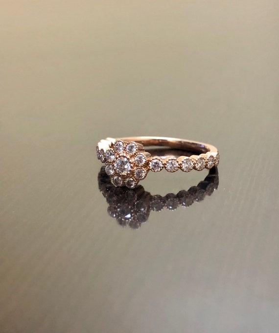 18K Rose Gold Halo Diamond Engagement Ring - Halo Ros… - Gem