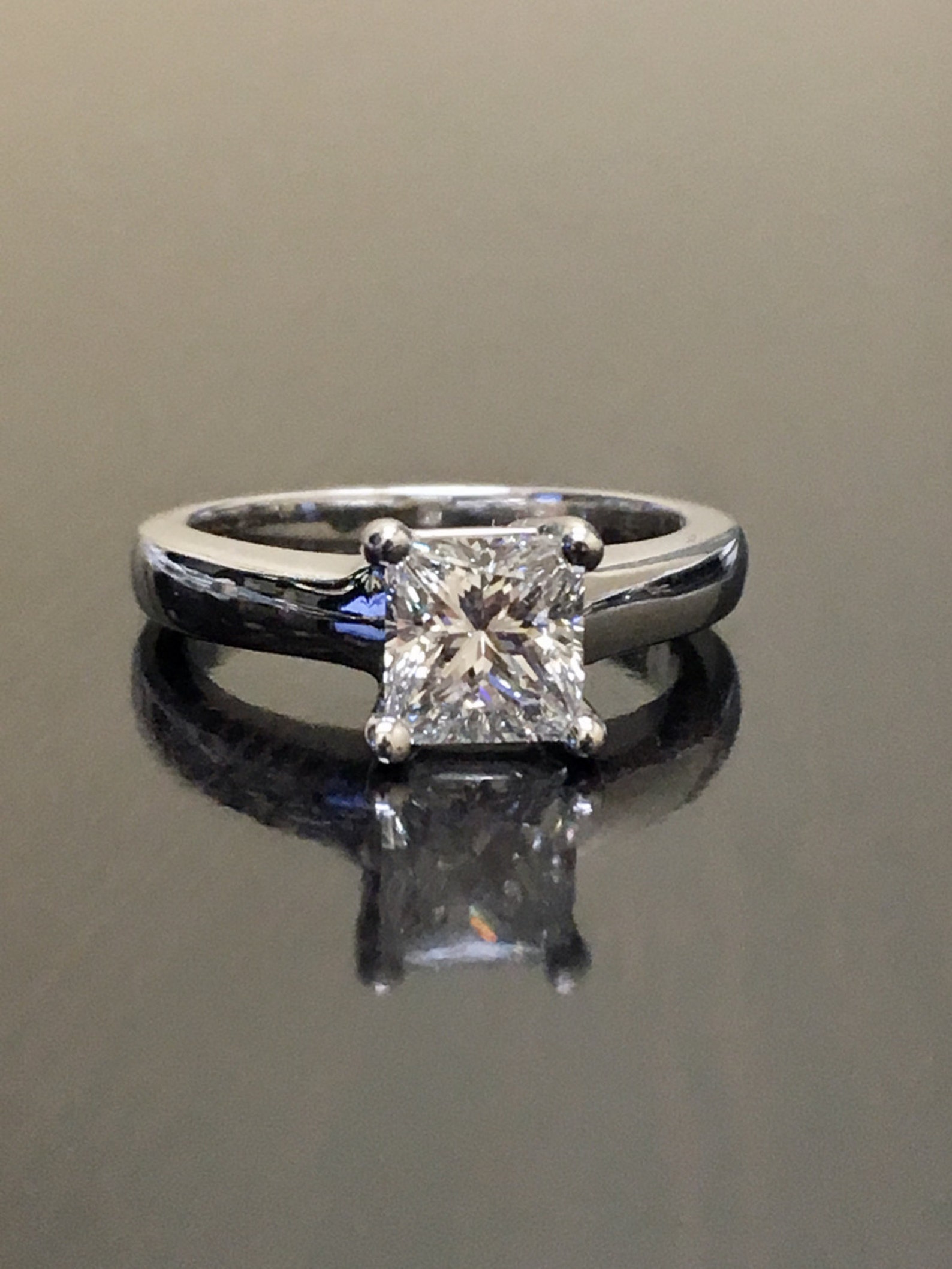 14K White Gold Princess Cut Diamond Ring Princess Cut | Etsy