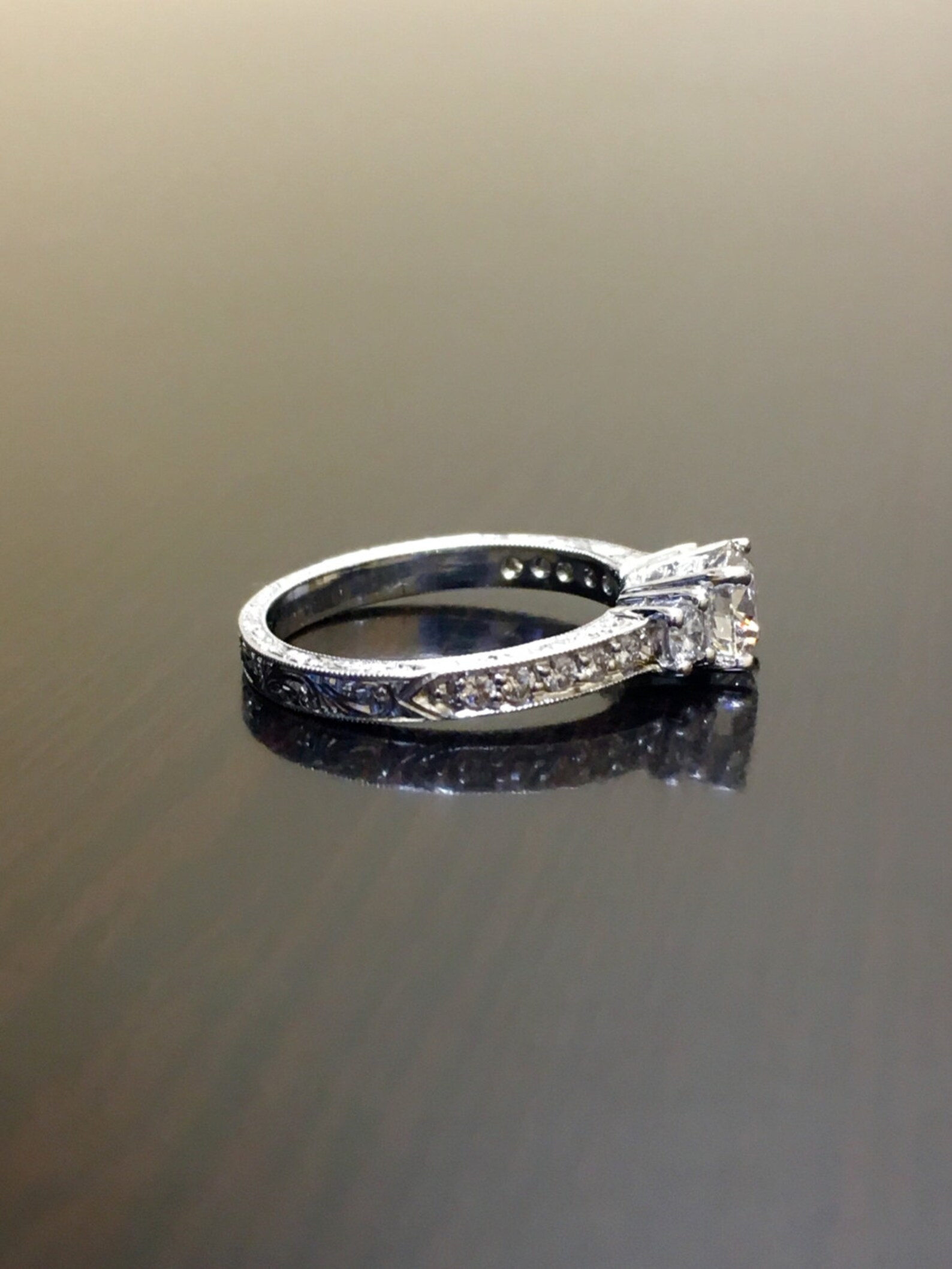 Platinum Art Deco Diamond Engagement Ring Art Deco Platinum | Etsy