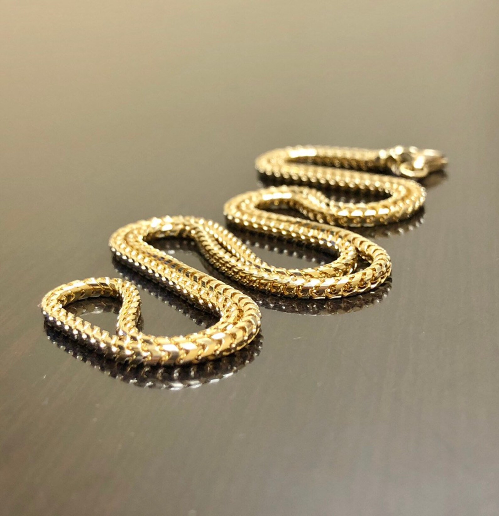 18K Yellow Gold Franco Necklace 18K Gold Franco Chain - Etsy
