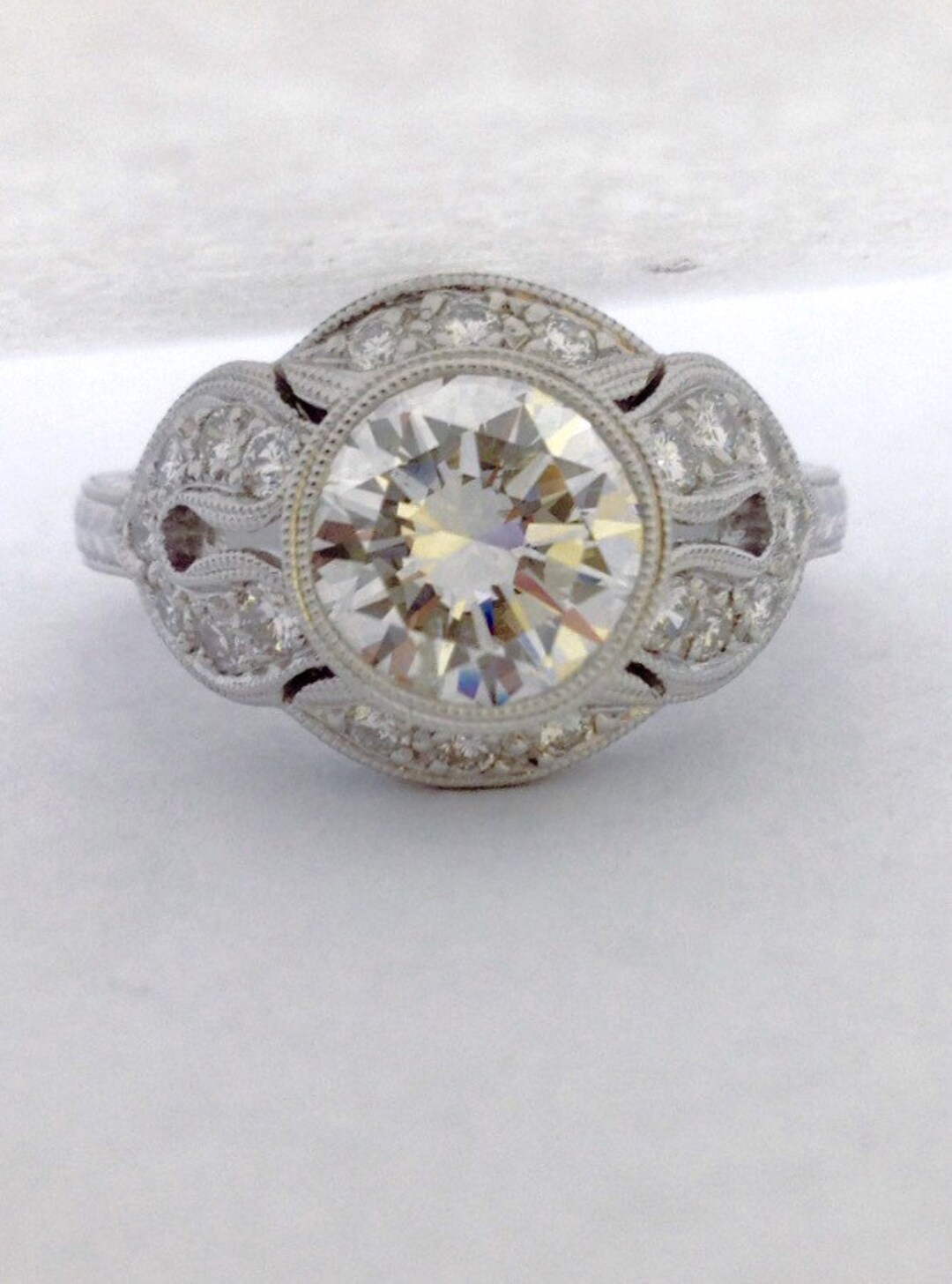 Art Deco Platinum Diamond Engagement Ring - Platinum Art Deco Diamond ...