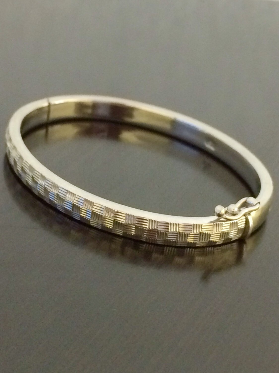 Handmade Unique 14K White Gold Baby Bangle Bracelet - Baby and Children ...
