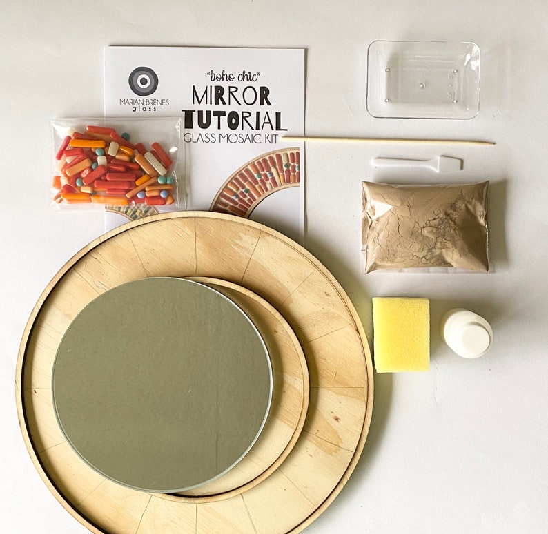 Boho Chic Mirror Glass Mosaic Kit - Etsy