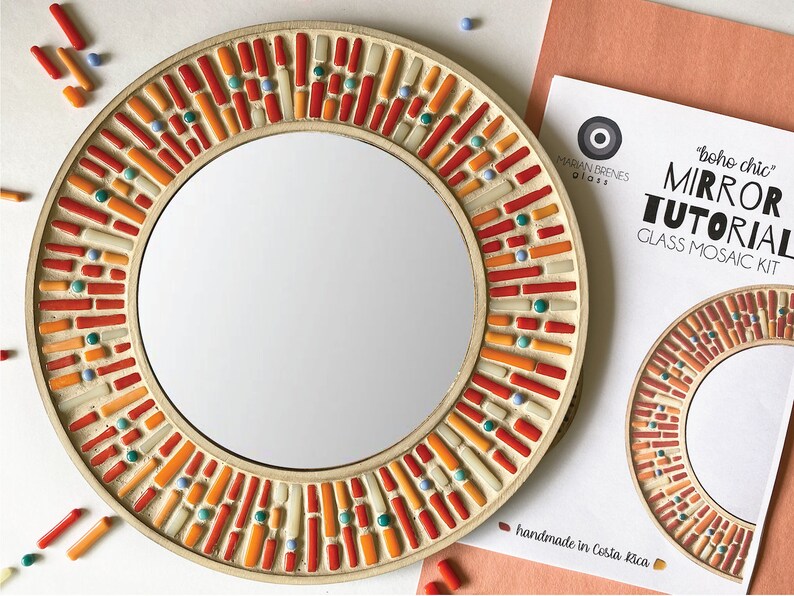Boho Chic Mirror Glass Mosaic Kit - Etsy
