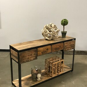 Entry Table or Console Table Reclaimed Barn Wood and Vintage Wood ...