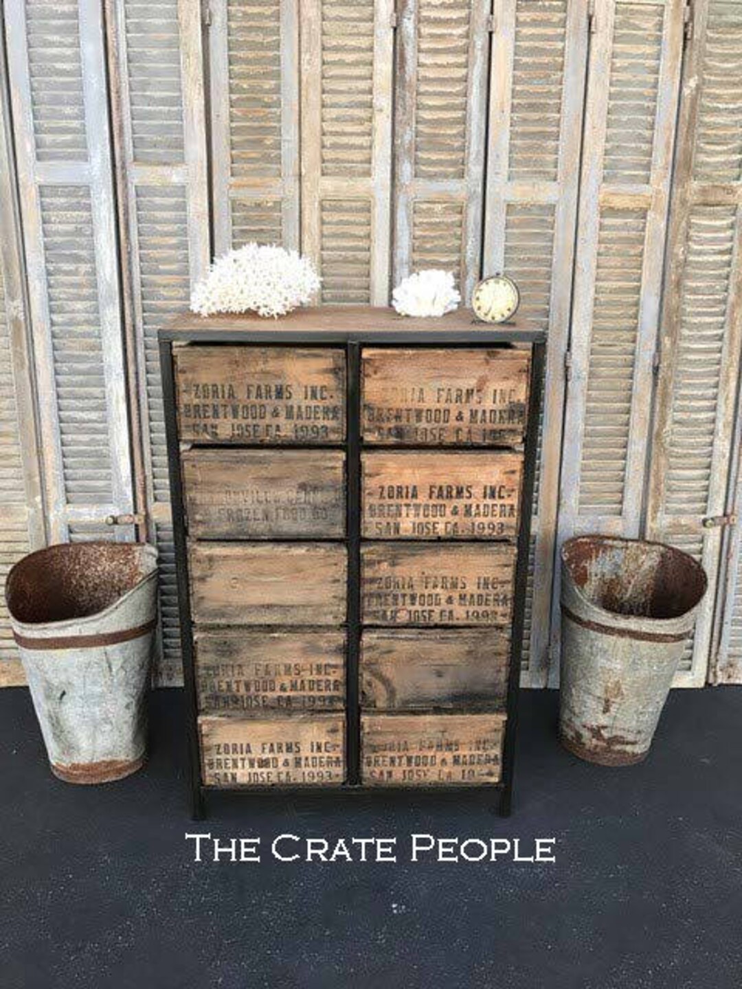 Tall Boy Dresser Reclaimed Wood and Zoria Vintage Crates - Custom Crate ...
