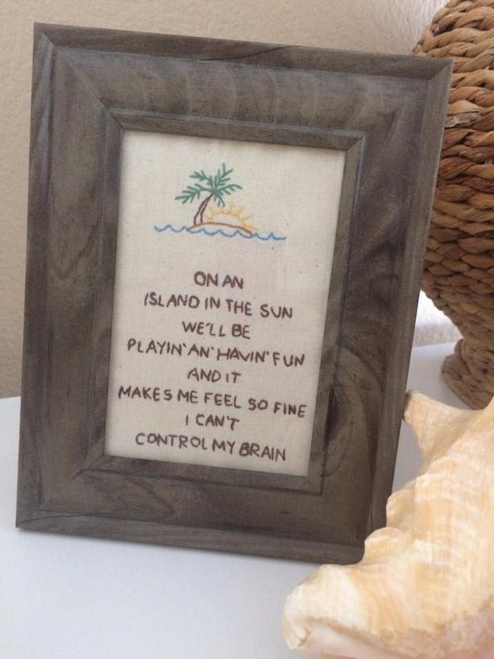 Custom Hand-crafted 5x7" Embroidered Words, Lyrics, Poems Made to Order ...