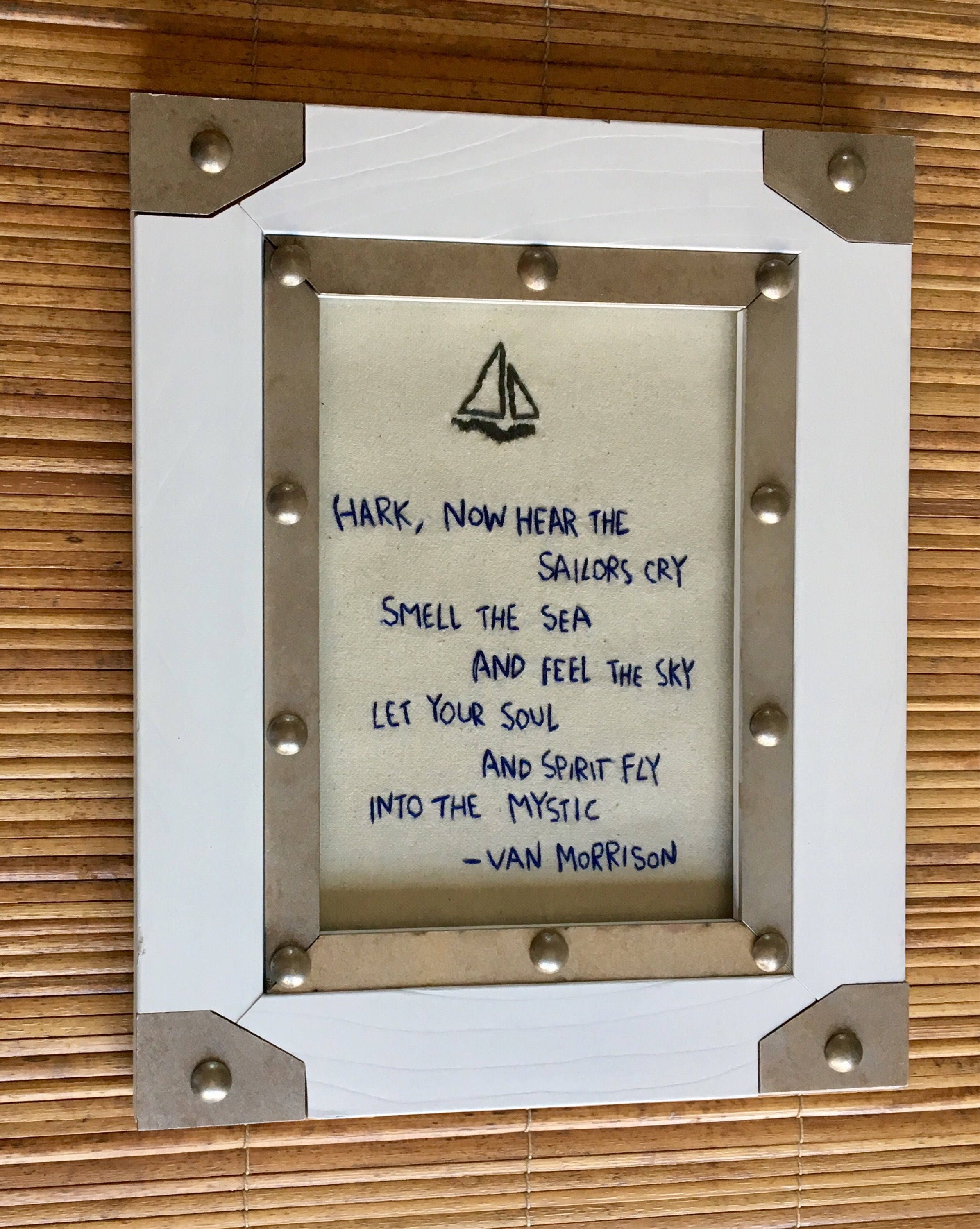 Van Morrison Into the Mystic Lyrics Beachy Custom Embroidered 5x7 ...