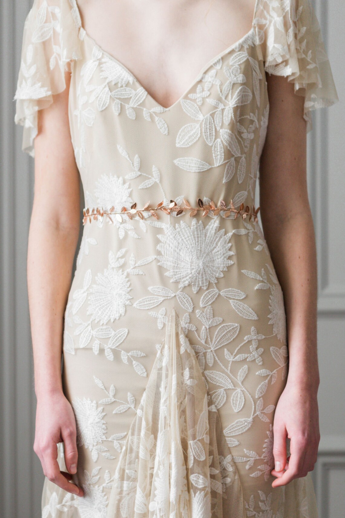 Delicate Leaf Sash Rose Gold Wedding Sash Bridal Belt - Etsy