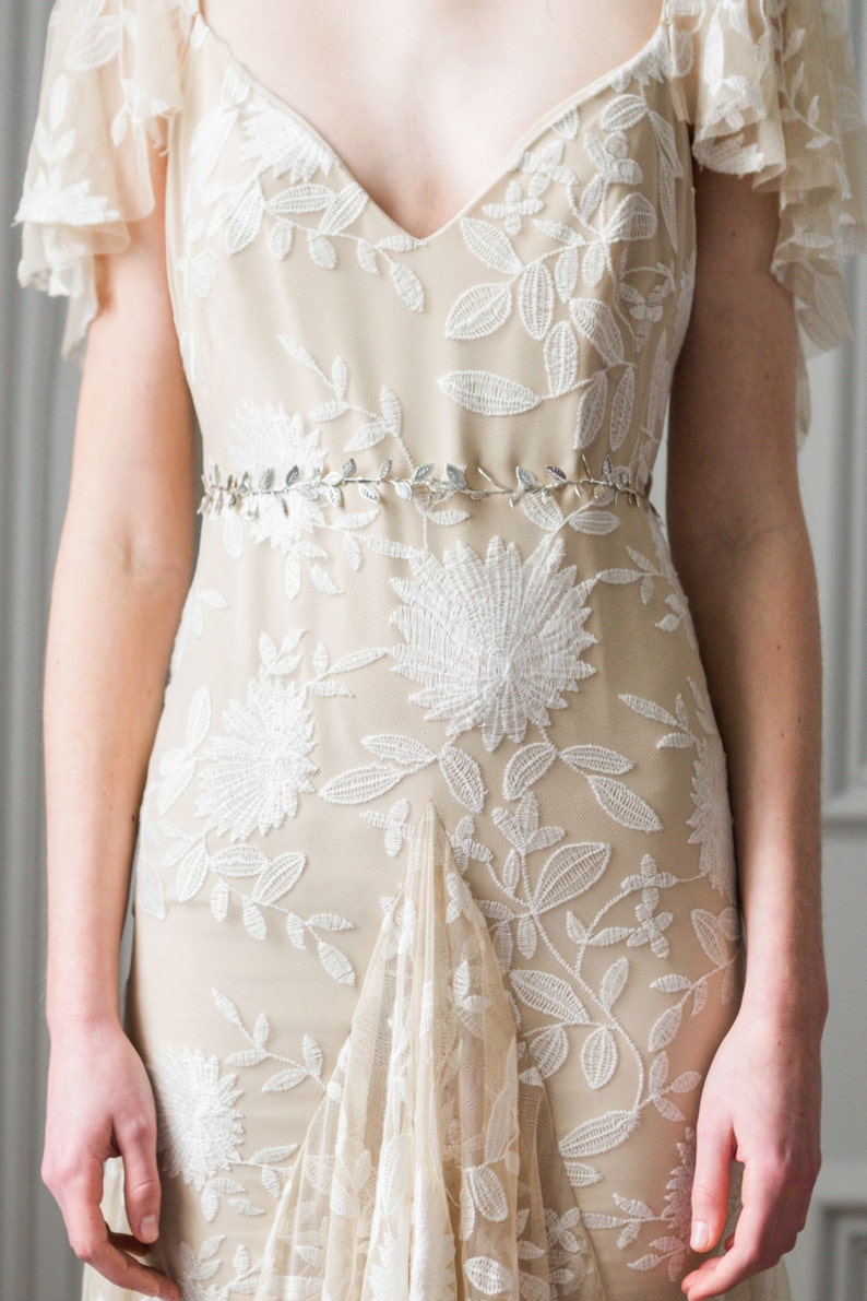 Delicate Leaf Sash Rose Gold Wedding Sash Bridal Belt - Etsy