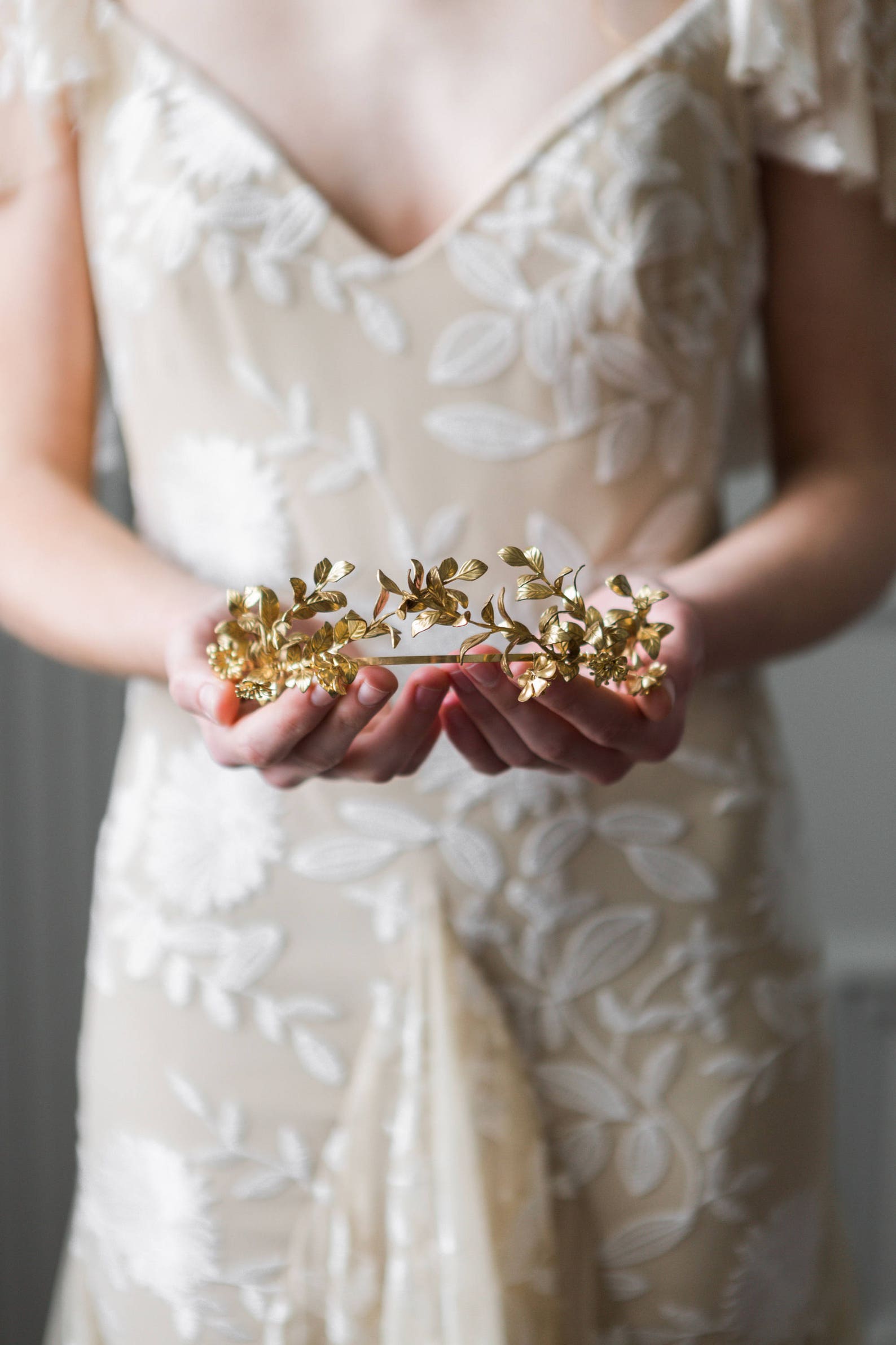 Myrtle Tiara Antique German Tiara Gold Leaf Tiara Bridal | Etsy