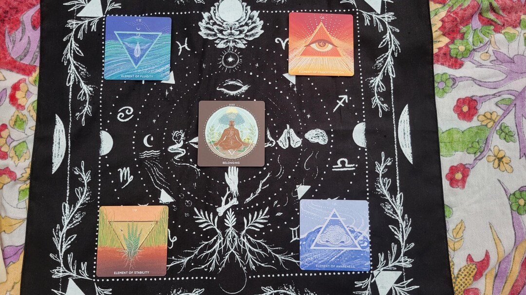 Elemental Astro-tarot Reading Cloth / Altar Covering / Pendulum ...