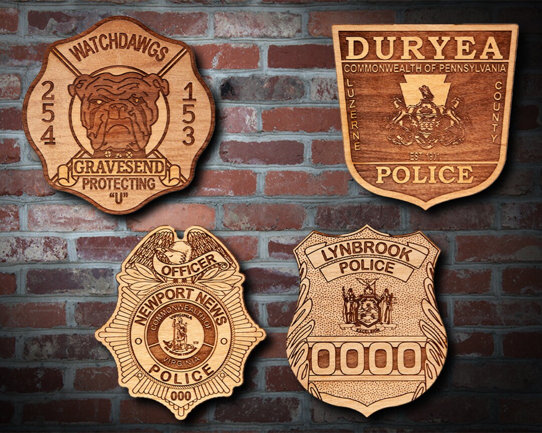 Wooden Miscellaneous Police Badge or Patch Plaque #68 - Etsy