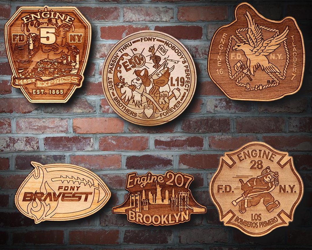 Personalized Wooden New York City Fire Department Badge and Patch ...