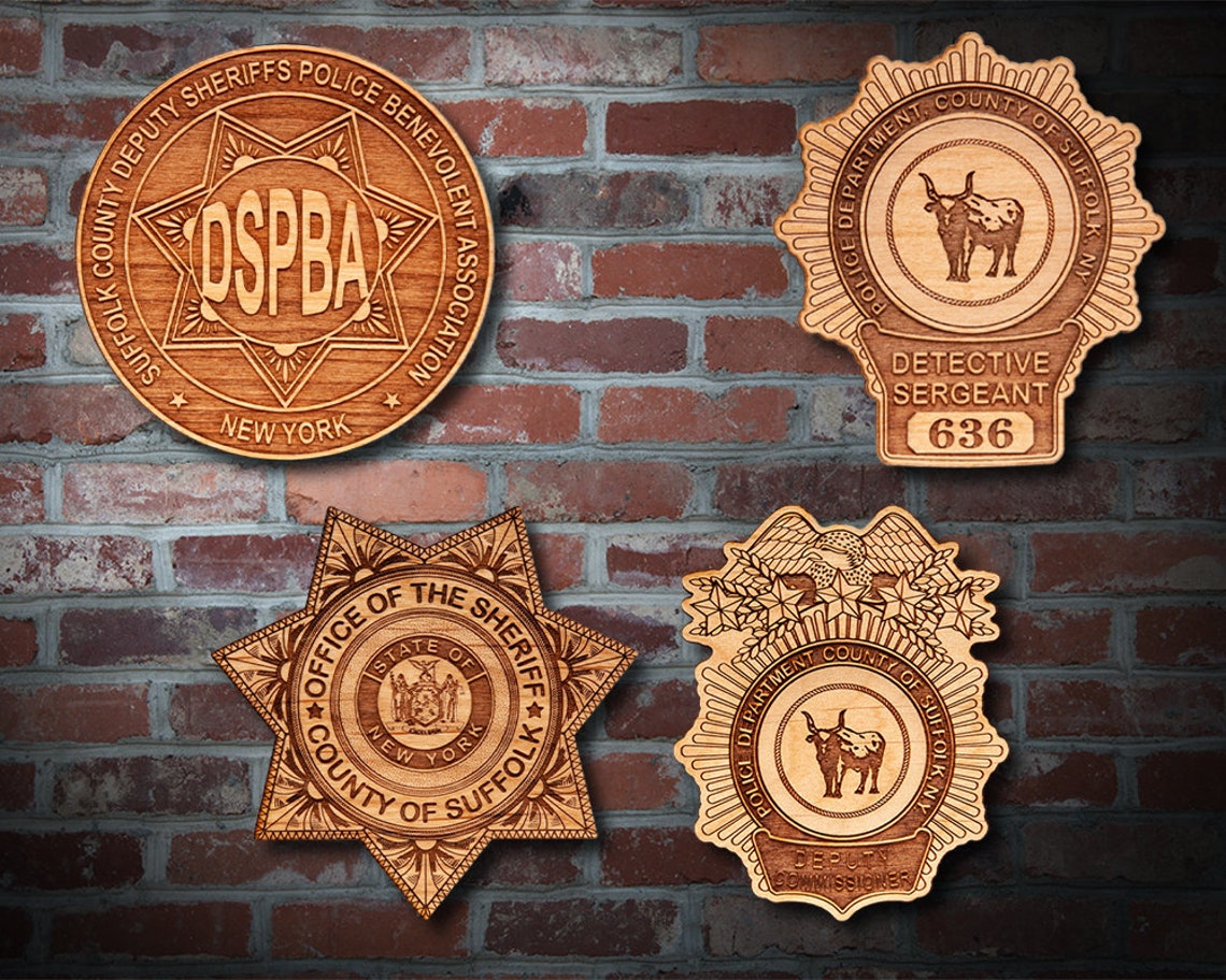 Personalized Wooden Suffolk Co. Police Shield or Patch Plaque | Etsy