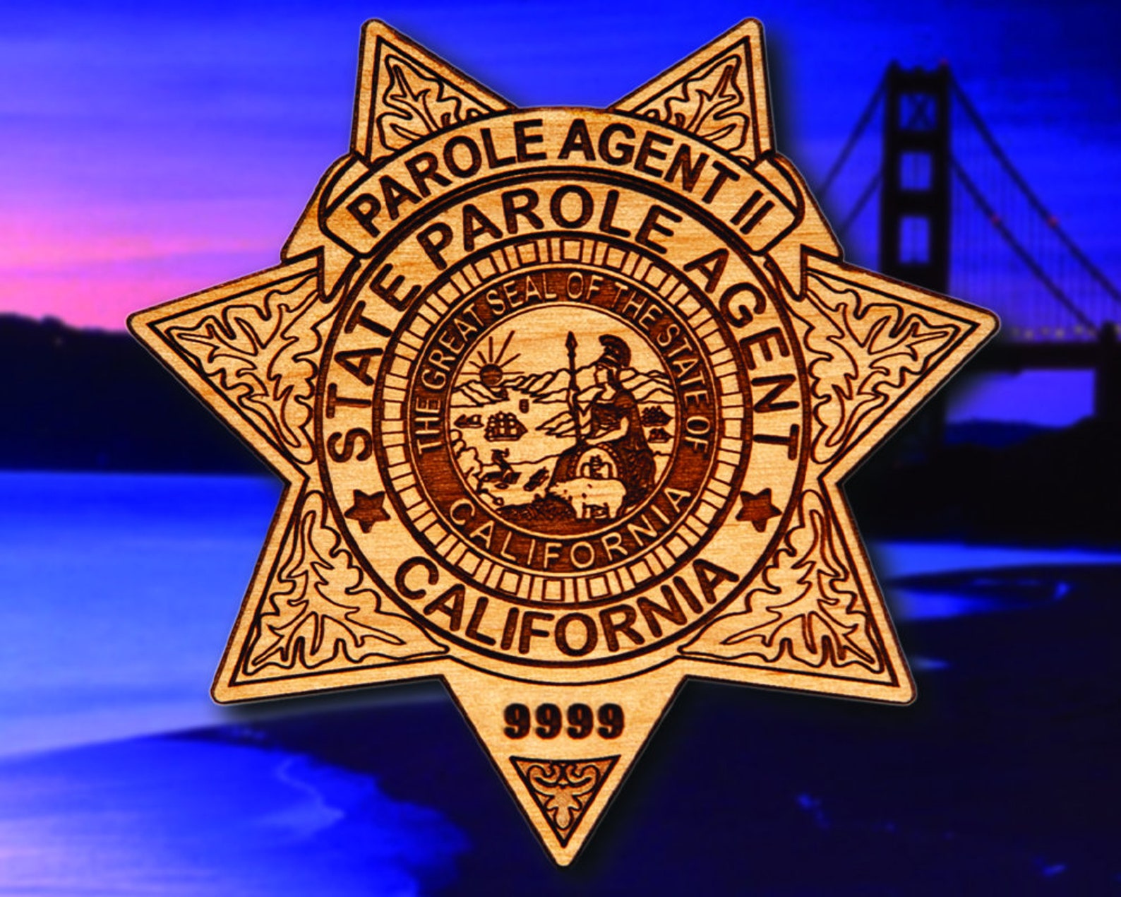 Personalized Wooden California Department of Corrections Badge or ...