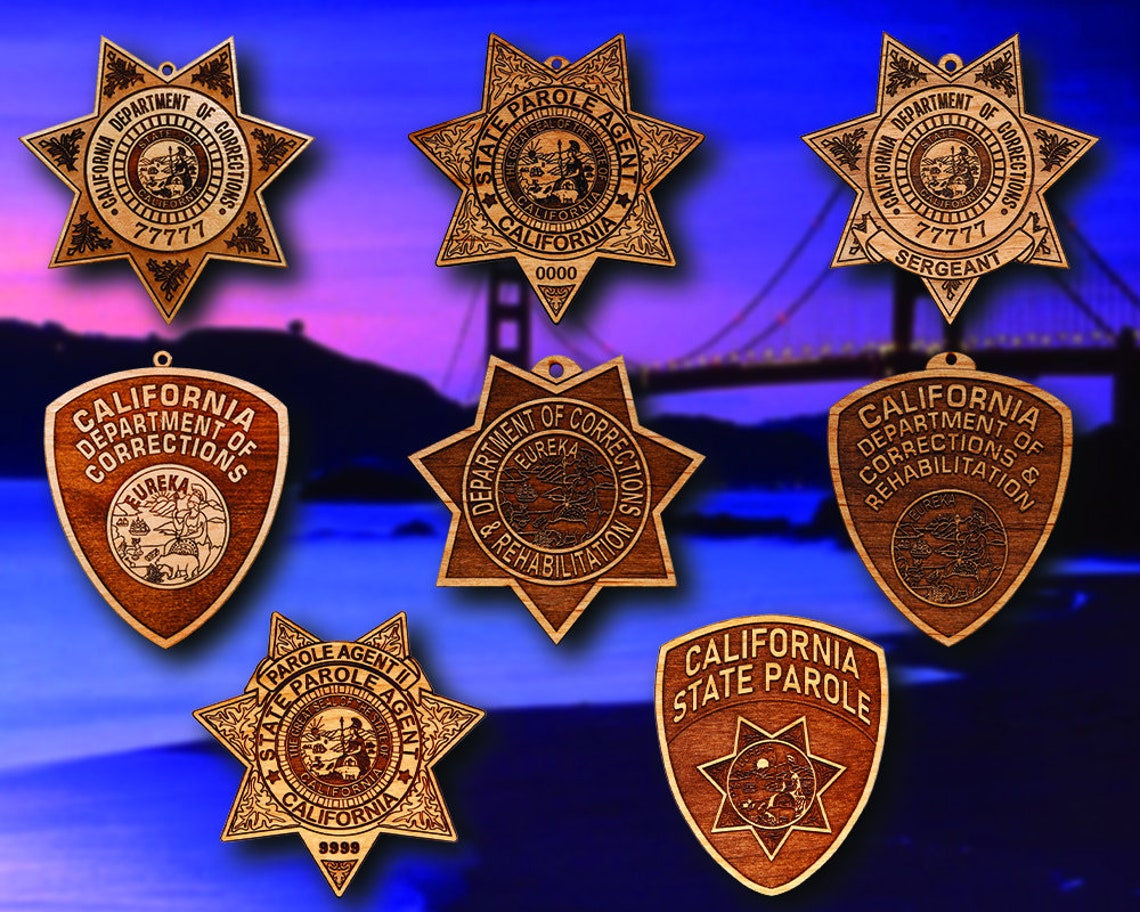 Personalized Wooden California Department of Corrections Badge | Etsy