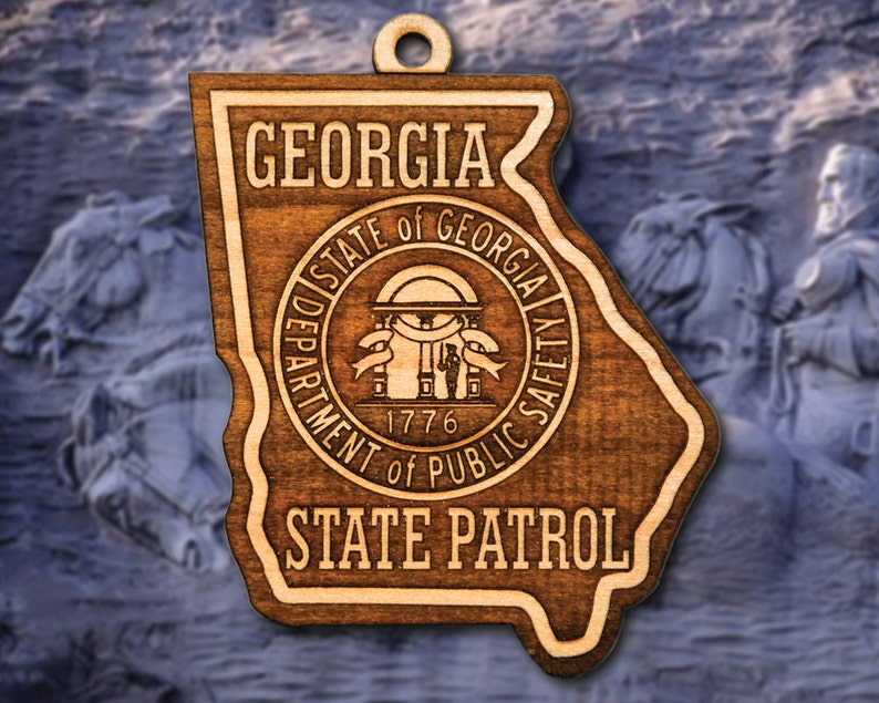 Personalized Wooden Georgia State Police Badge or Shoulder Patch ...