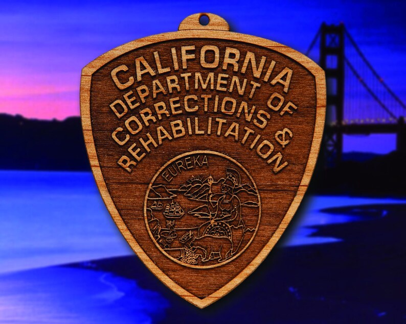 Personalized Wooden California Department of Corrections Badge or ...