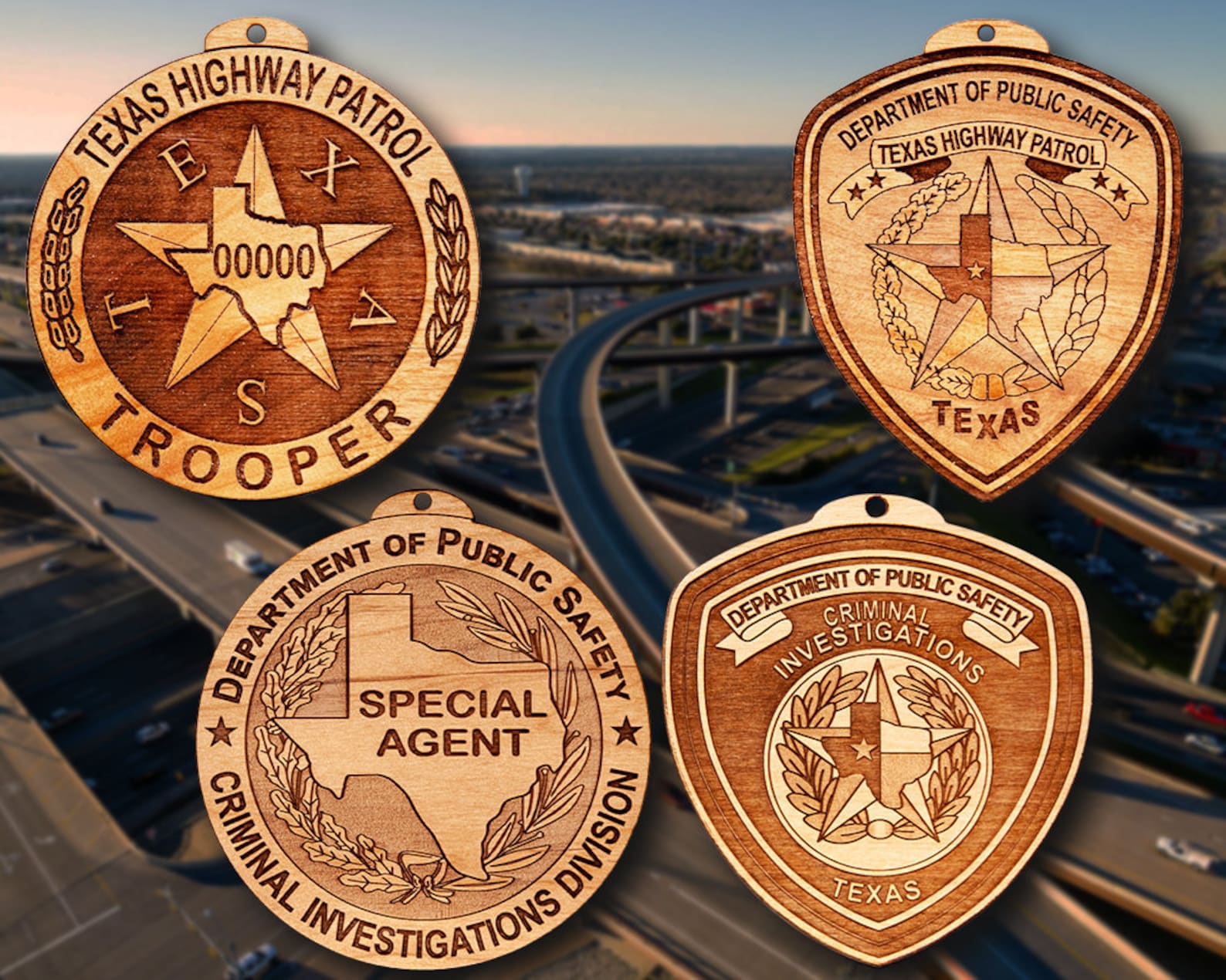 Wooden Texas HP Badge or Shoulder Patch Ornament - Etsy