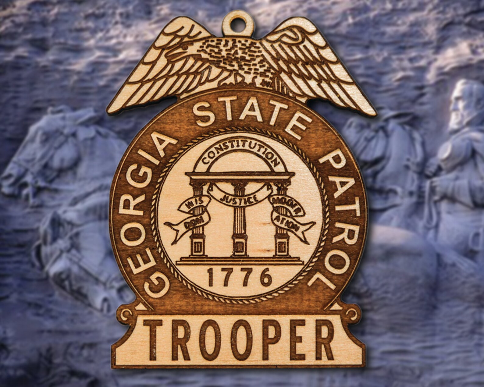 Personalized Wooden Georgia State Police Badge or Shoulder Patch ...