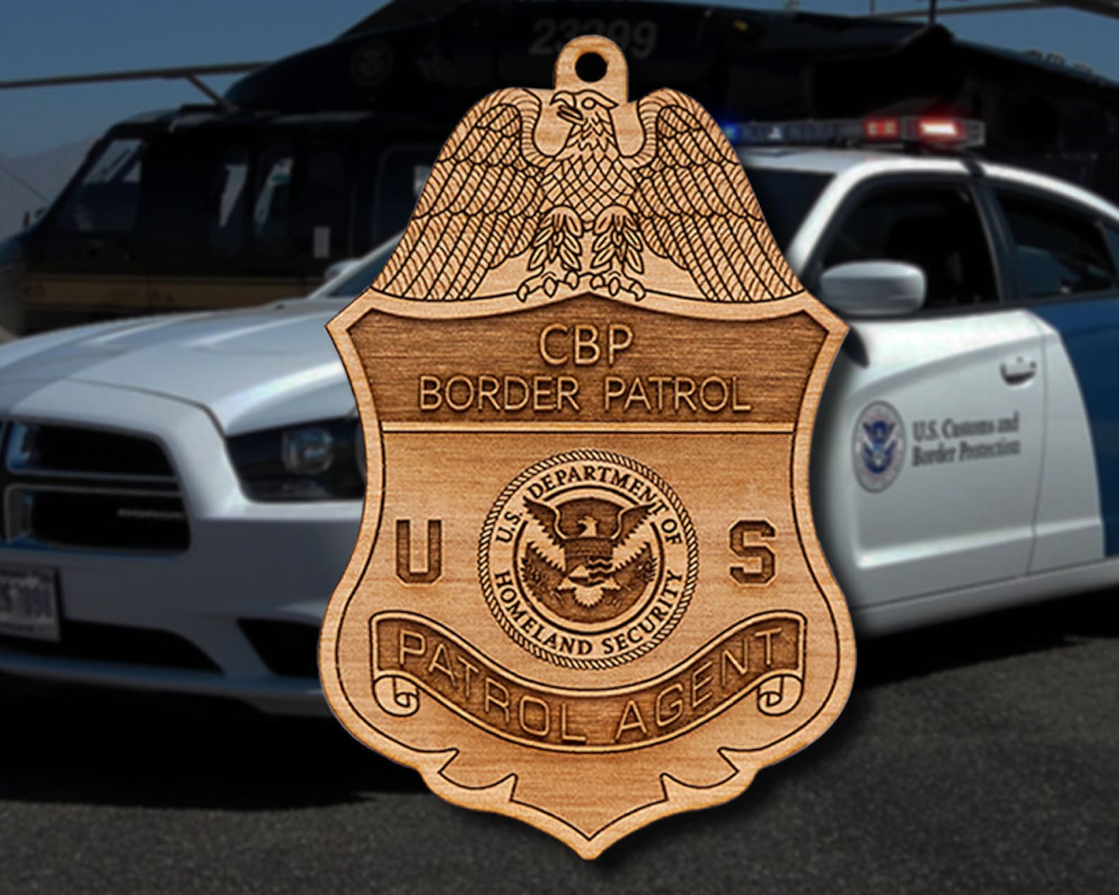 Personalized Wooden CBP Border Patrol Badge or Shoulder Patch - Etsy