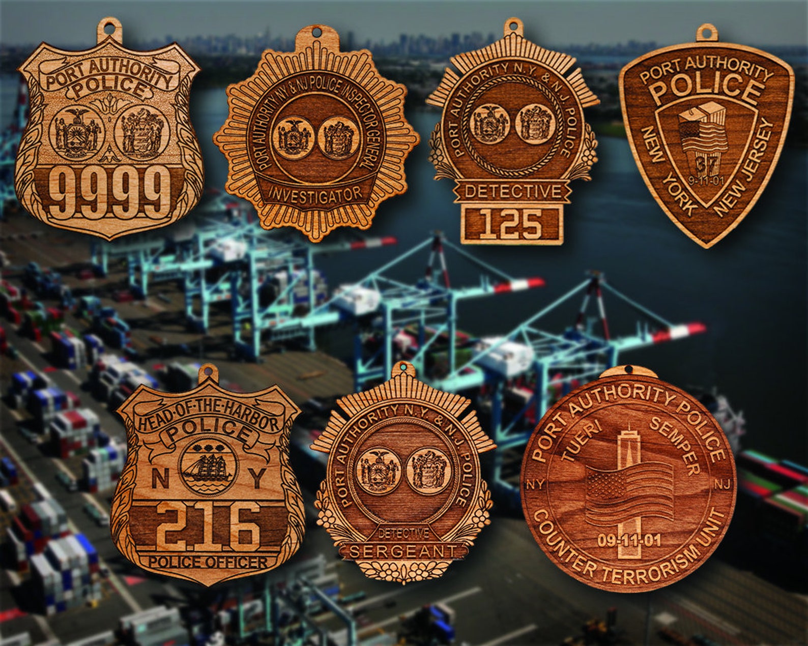 Personalized Wooden NY-NJ Port Authority Police Badge Hanging | Etsy