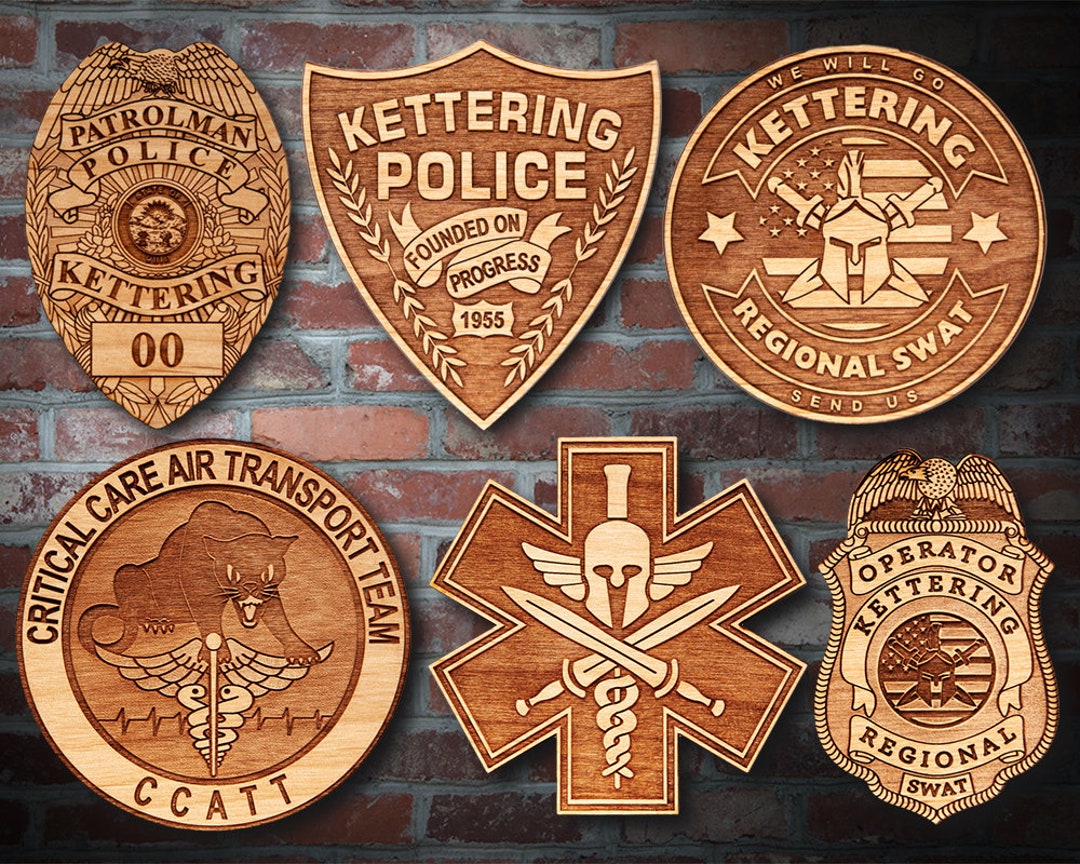 Wooden Kettering OH Police Badge or Patch Plaque - Etsy