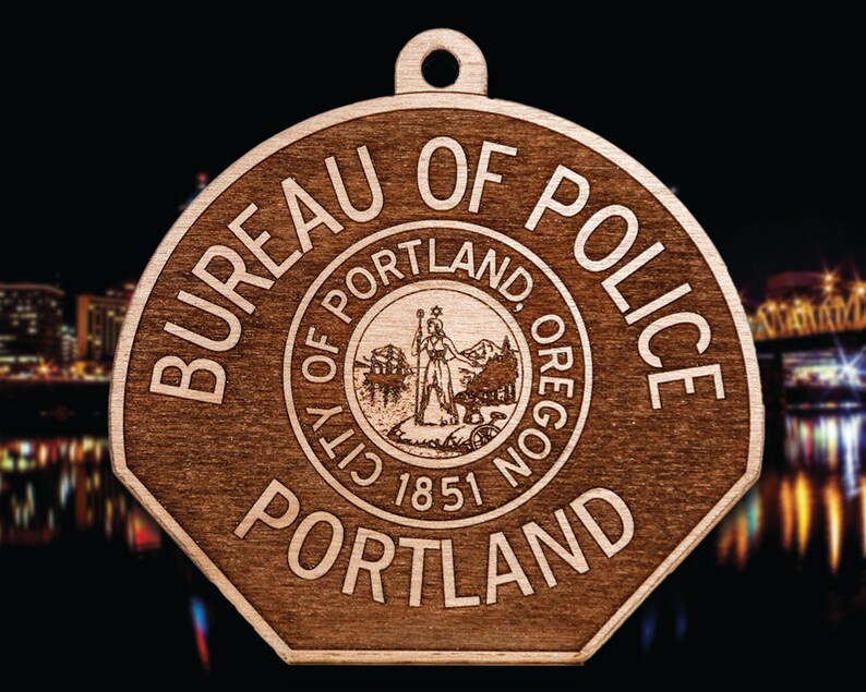 Personalized Wooden Portland Police Badge or Shoulder Patch Hanging ...