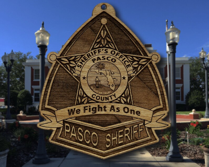 Wooden Pasco Co FL Sheriff Badge or Shoulder Patch Ornament - Etsy