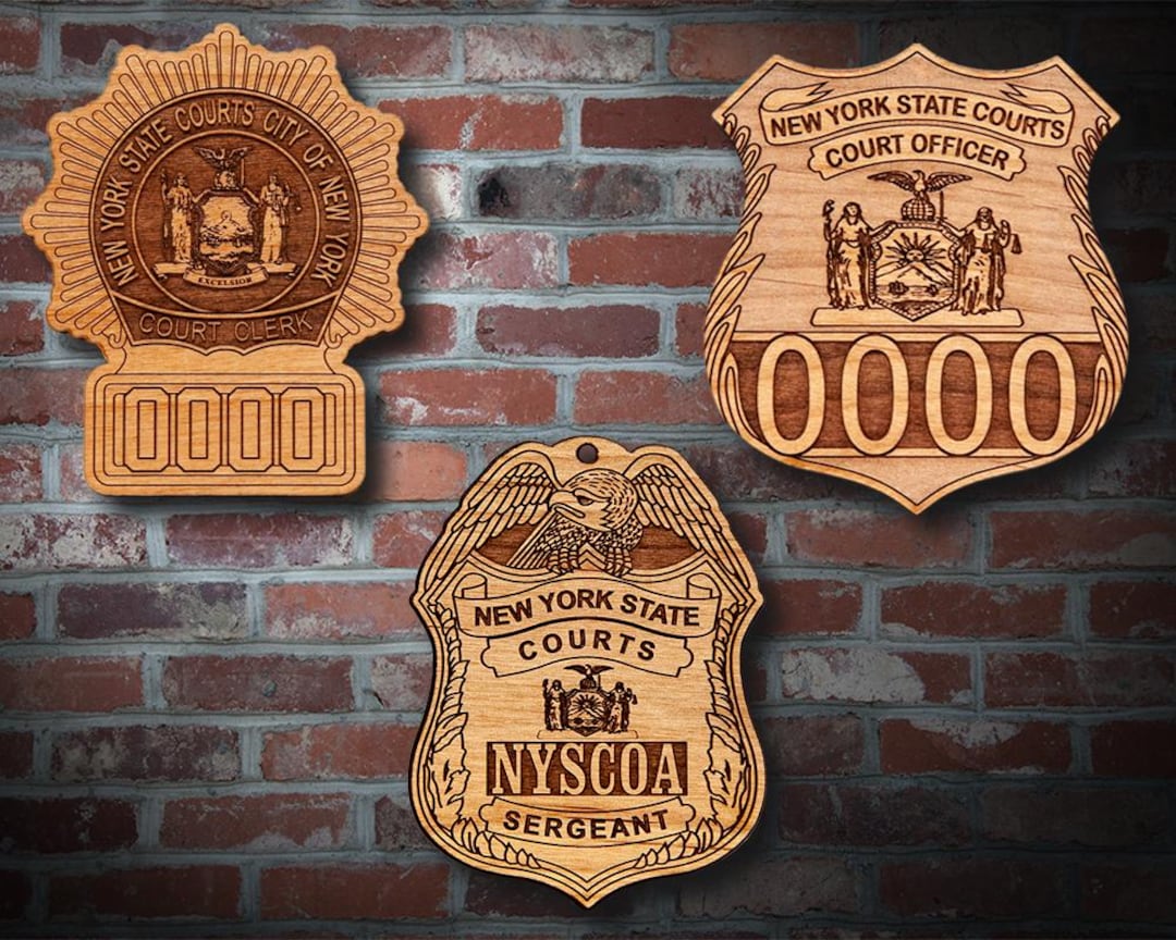 Wooden NY State Court Badge or Patch Plaque - Etsy